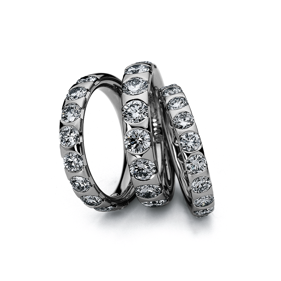 H | D Elegant Platinum Memoire Diamond Eternity Ring - by Henrich ...