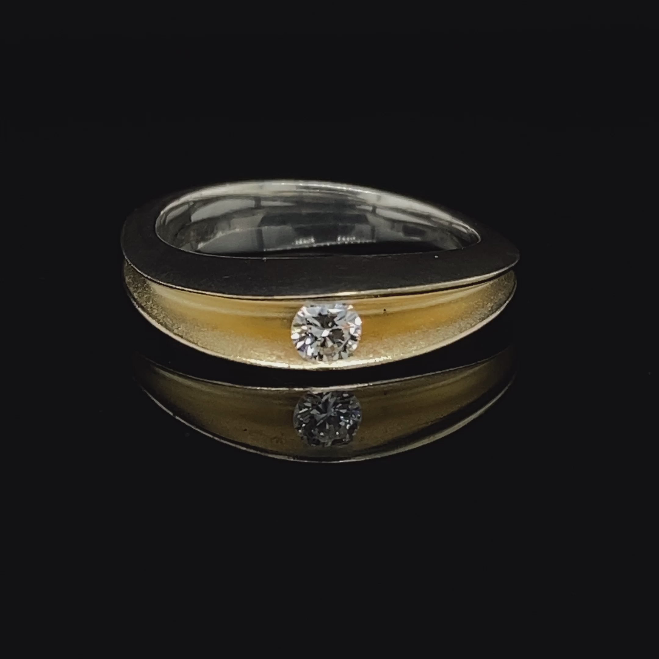 Paul Finch Contemporary Silver 22K Yellow Gold Diamond Shell Ring ...