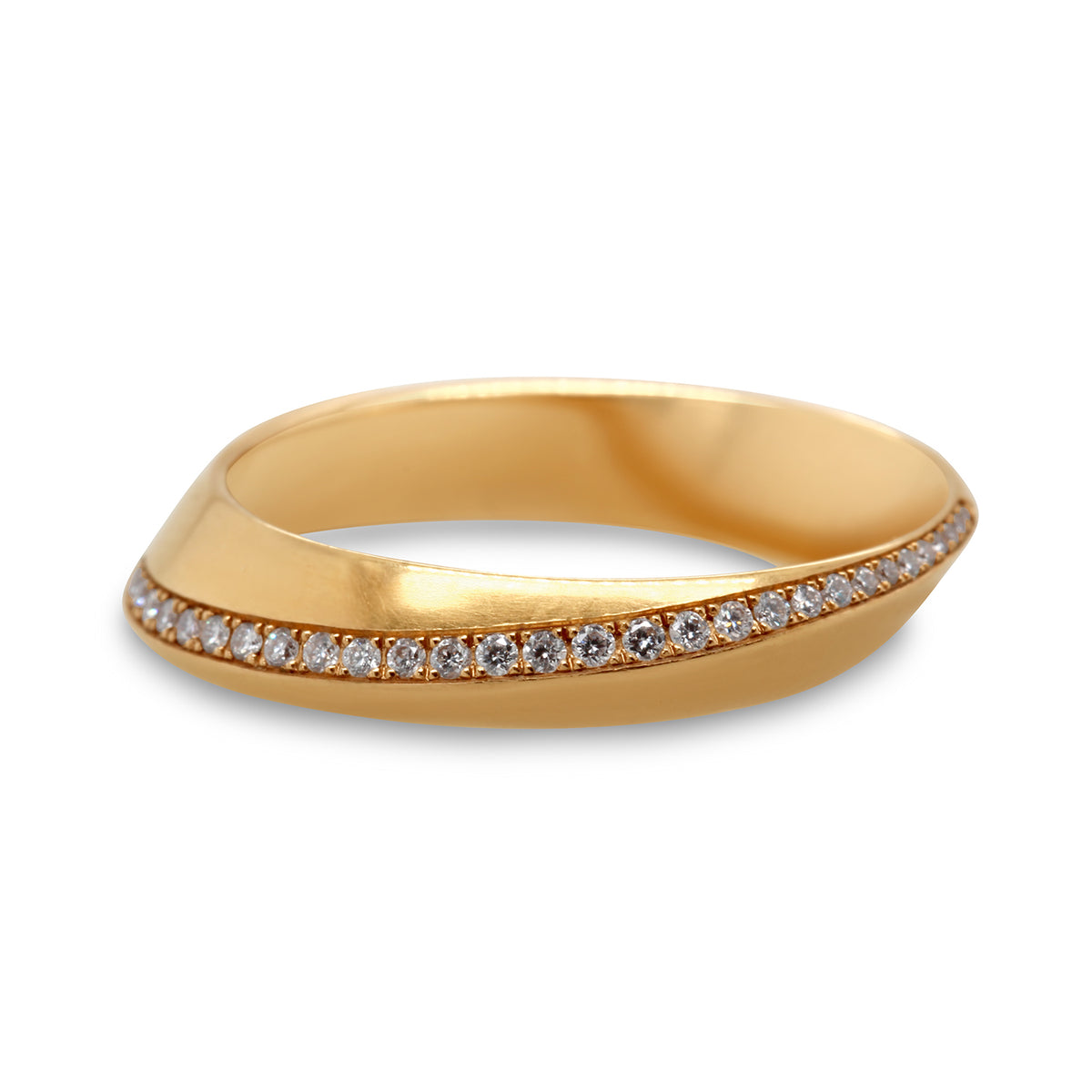 Angela Hübel 18k Rose Gold Diagonal Diamond Wedding Ring – DESIGNYARD