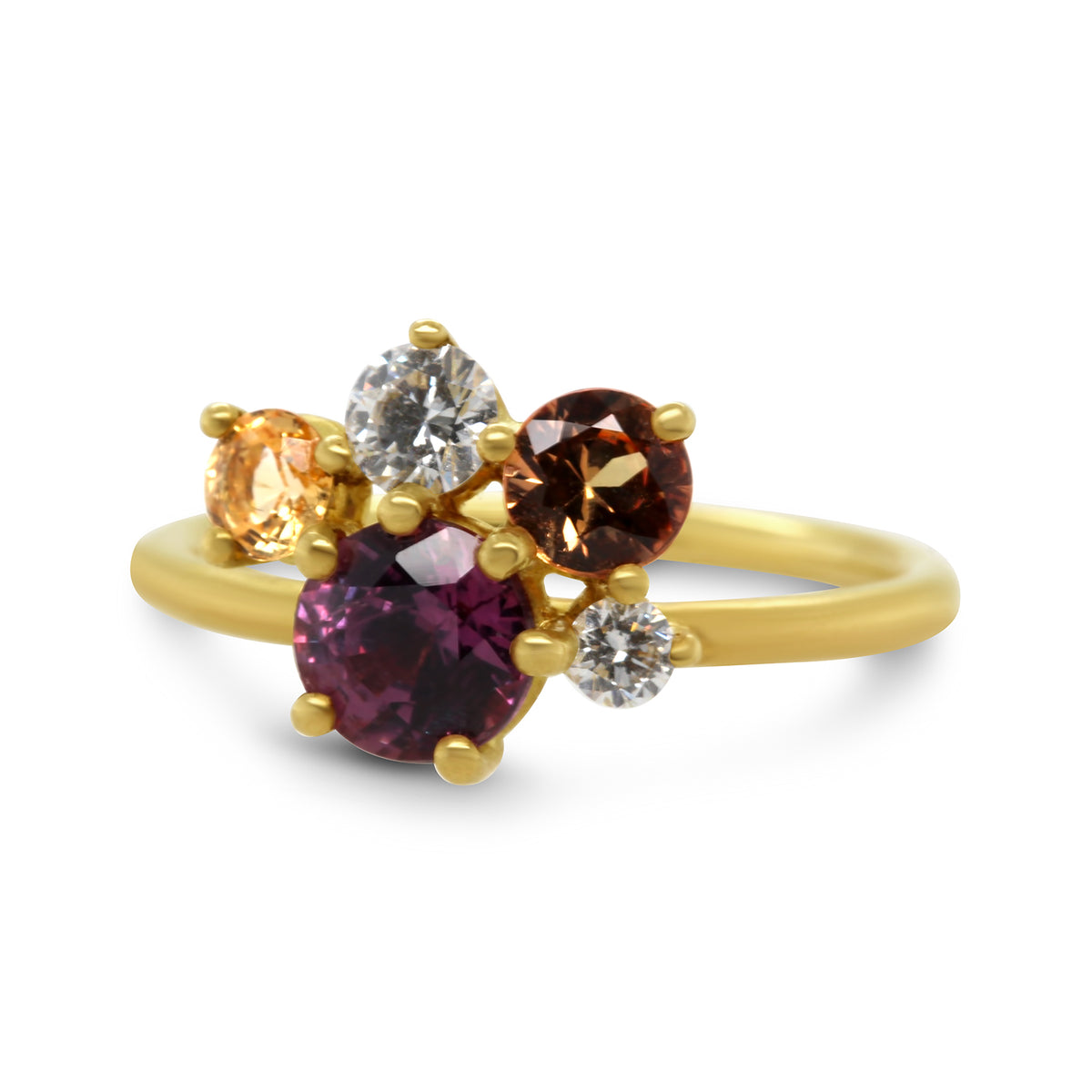 18k Yellow Gold Asterism Sunset Sapphire Diamond Ring – DESIGNYARD